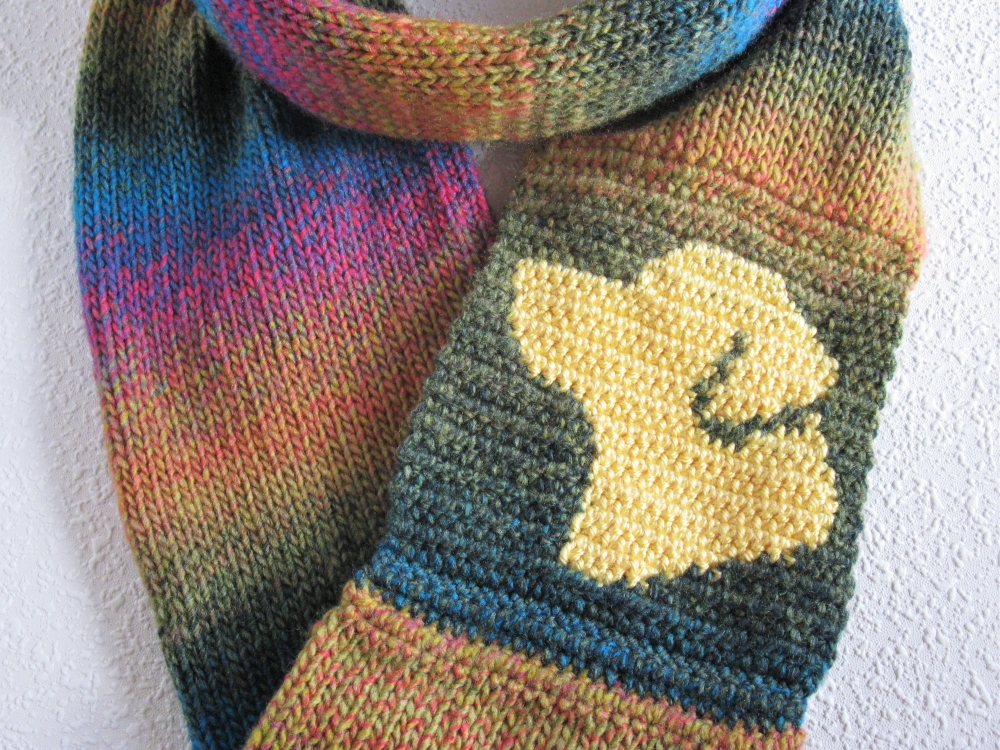 Lab Infinity Cowl. Colorful stripes scarf with your choice of yellow or ...